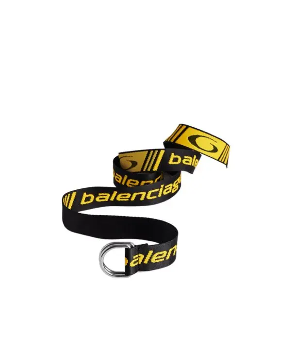 Balenciaga Logo Jacquard Belt - Black/yellow