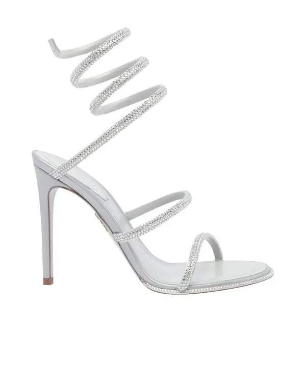 Rene Caovilla Embellished Stiletto Heeled Sandals - Silver