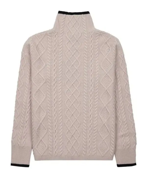 Max Mara High-neck Cable Knit Sweater