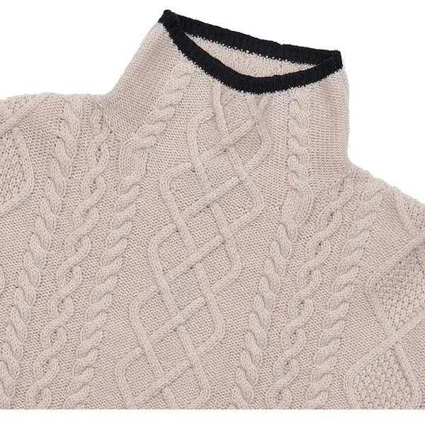 Max Mara High-neck Cable Knit Sweater