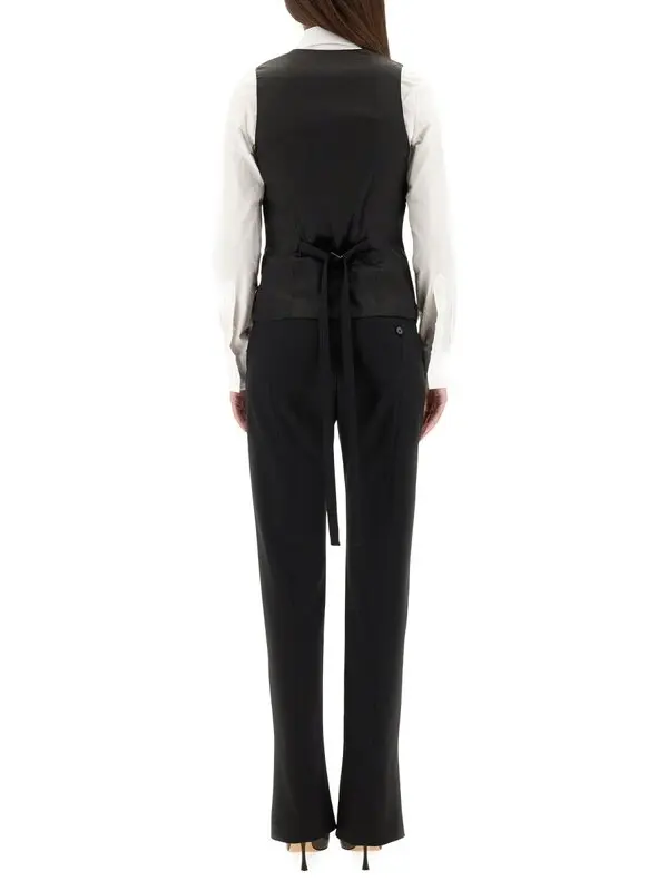Alexander McQueen V-neck Sleeveless Vest With Side Ties