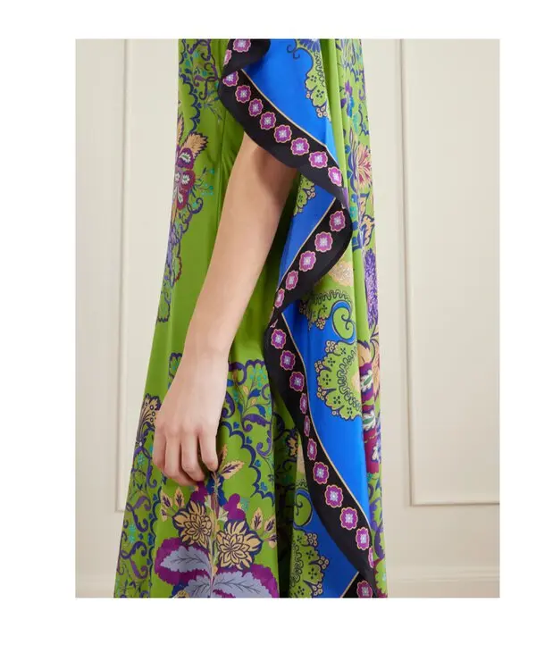 La DoubleJ Cape Effect Floral Print Maxi Dress