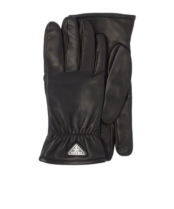 Prada Triangle-logo Pull-on Gloves - Black