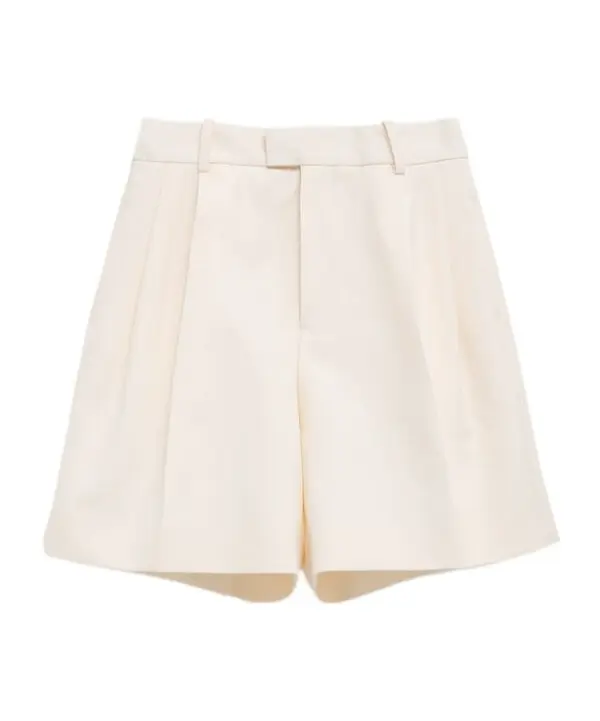 JIL SANDER Wide Leg Tailored Shorts - White