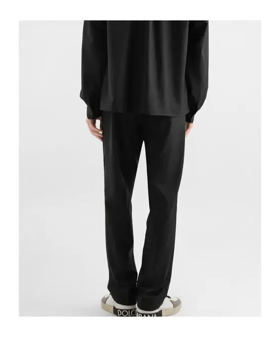 Dolce & Gabbana Striped Drawstring Trousers - Black