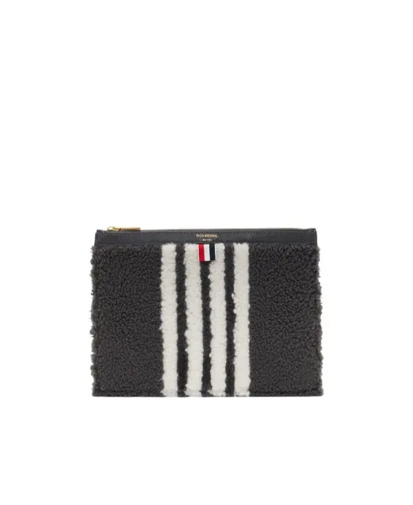 Thom Browne Small 4-bar Stripe Document Holder - Medium Gray