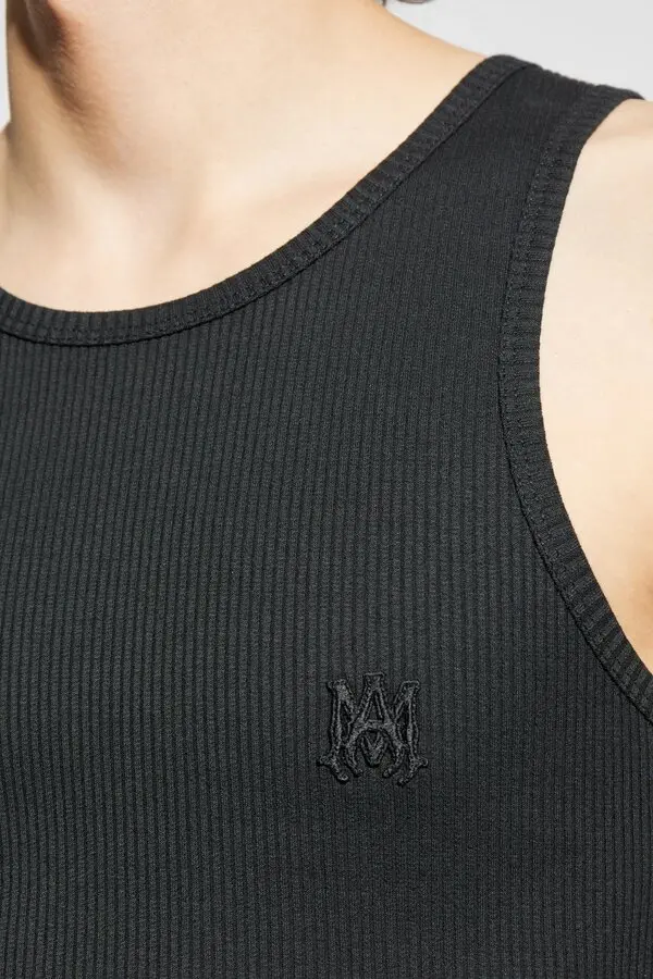 Amiri Ribbed Tank Top With Embroidered Logo