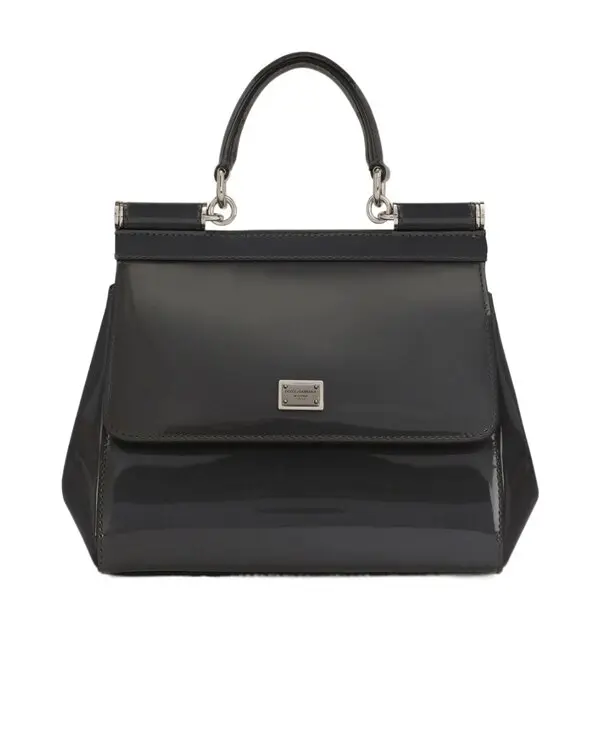 Dolce & Gabbana Logo Plaque Sicily Bag - Black