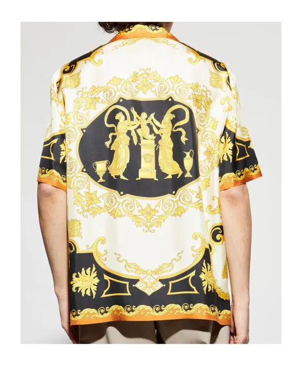 Versace Pattern-printed Short-sleeved Shirt - Yellow