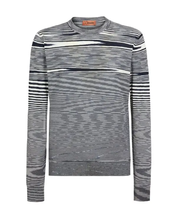 Missoni Striped Crewneck Long-sleeved Jumper - Gray