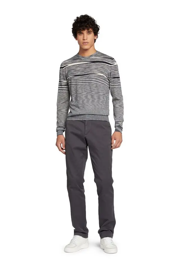 Missoni Striped Crewneck Long-sleeved Jumper - Gray