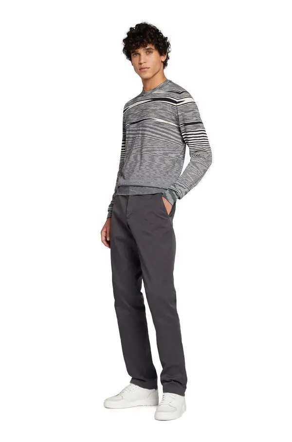 Missoni Striped Crewneck Long-sleeved Jumper - Gray