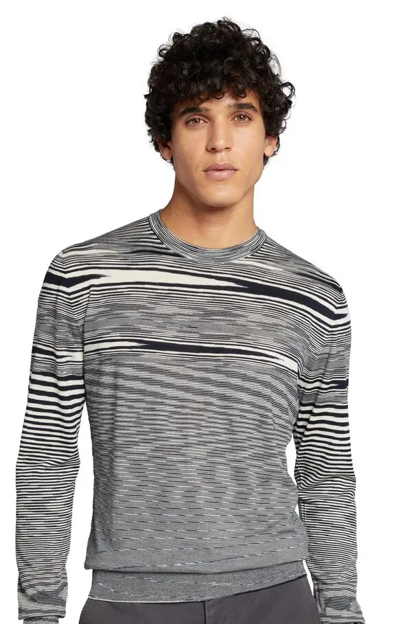 Missoni Striped Crewneck Long-sleeved Jumper - Gray