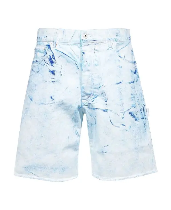 Heron Preston Overdyed Raw-edge Denim Shorts - Blue