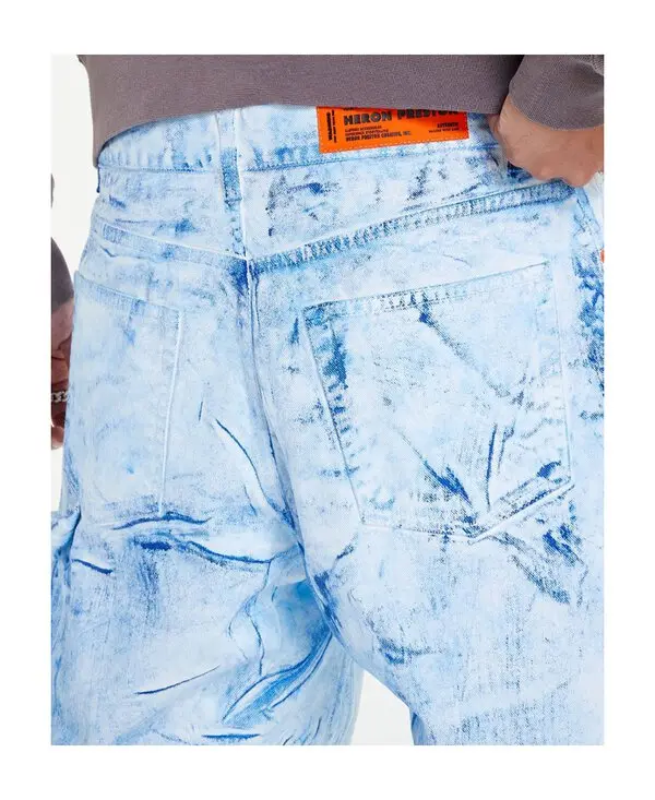 Heron Preston Overdyed Raw-edge Denim Shorts - Blue
