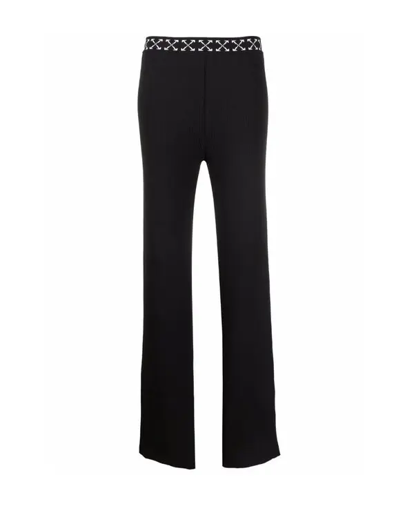 Off-White Logo Waistband Straight Leg Pants