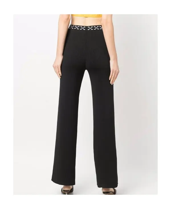Off-White Logo Waistband Straight Leg Pants