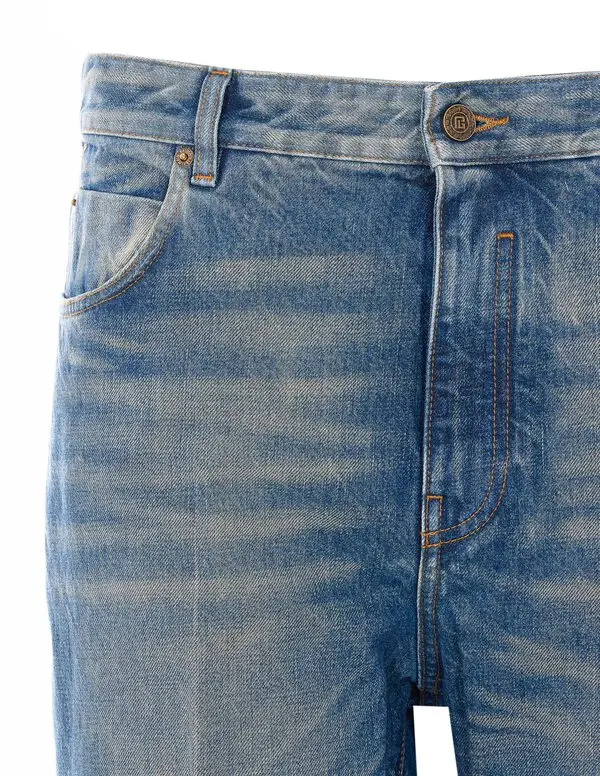 Balmain Straight Leg Jeans - Blue