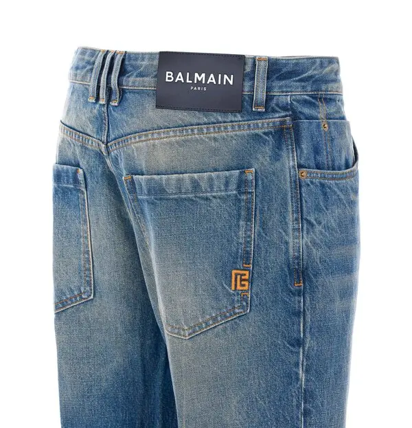 Balmain Straight Leg Jeans - Blue