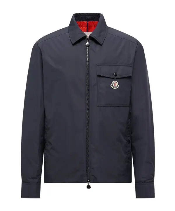 Moncler Vigeon Zip-up Jacket With Logo Patch - Blue