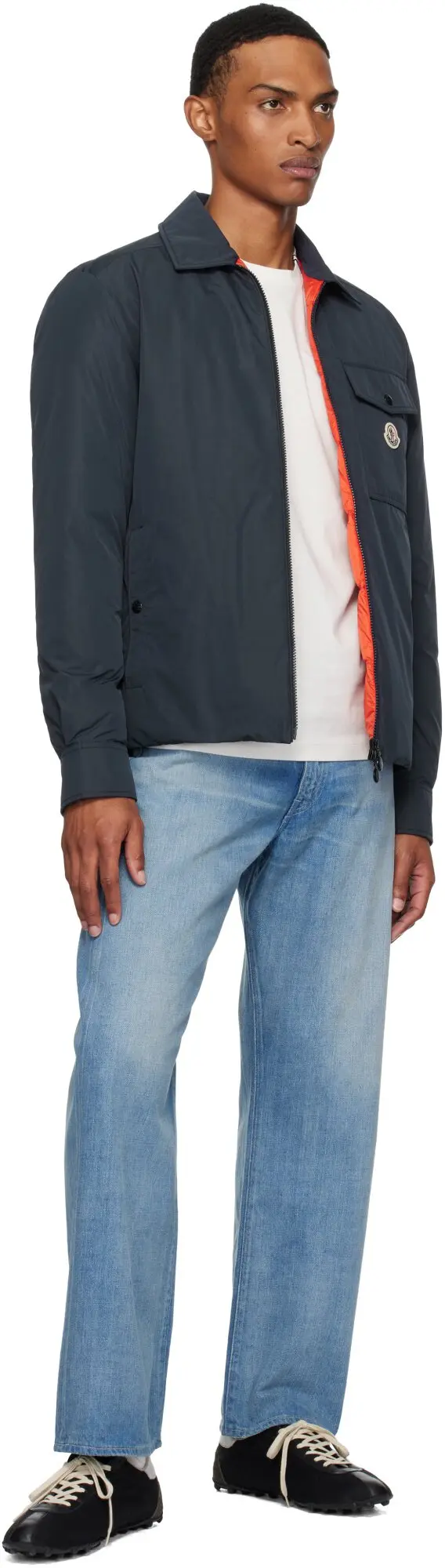 Moncler Vigeon Zip-up Jacket With Logo Patch - Blue
