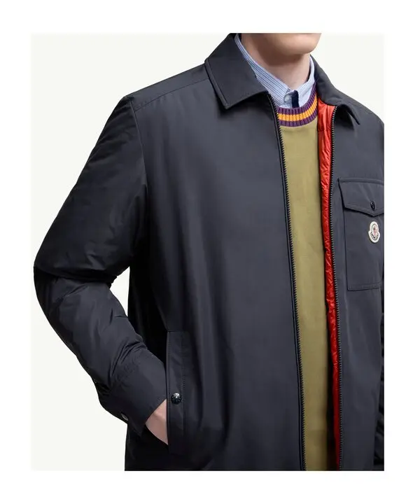Moncler Vigeon Zip-up Jacket With Logo Patch - Blue