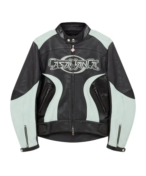 Casablanca Leather Biker Jacket - Black