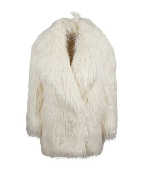 THE FRANKIE SHOP Faux Fur Coat - Nude