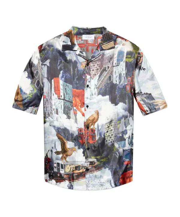 Off-White Allover Printed Short-sleeved Shirt