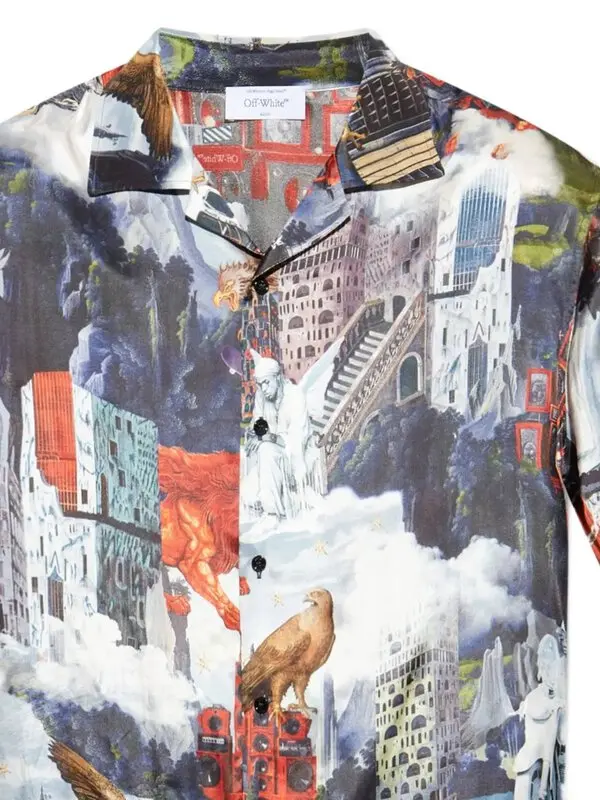Off-White Allover Printed Short-sleeved Shirt