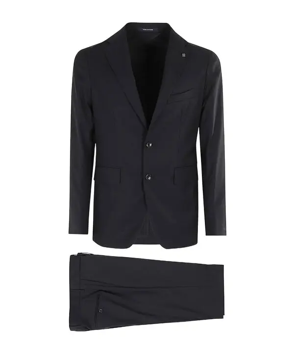 Tagliatore Button Long-sleeved Suit Coat And Trousers Set - Black