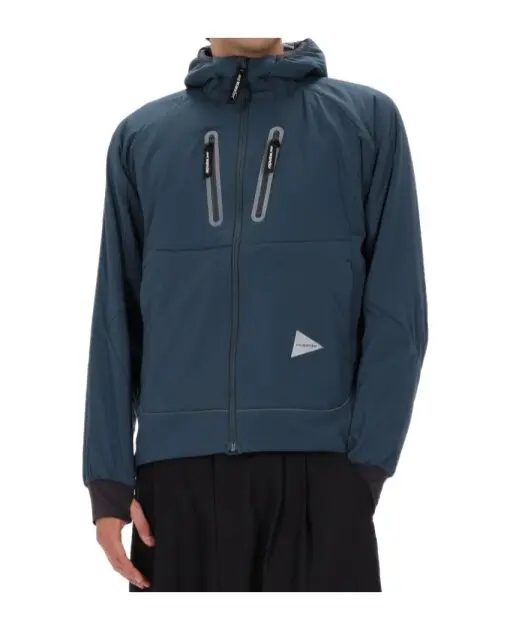 AND WANDER Alpha Air Zip-up Hoodie - Blue