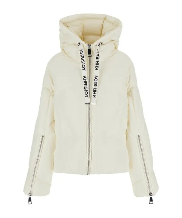 Khrisjoy Padded Down Jacket With Logo Drawstring - White