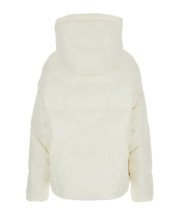 Khrisjoy Padded Down Jacket With Logo Drawstring - White