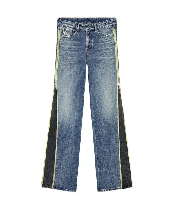 DIESEL® Straight Leg Zipper Detail Jeans