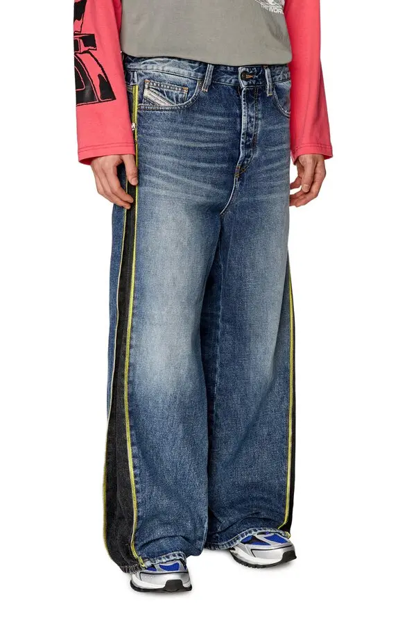 DIESEL® Straight Leg Zipper Detail Jeans