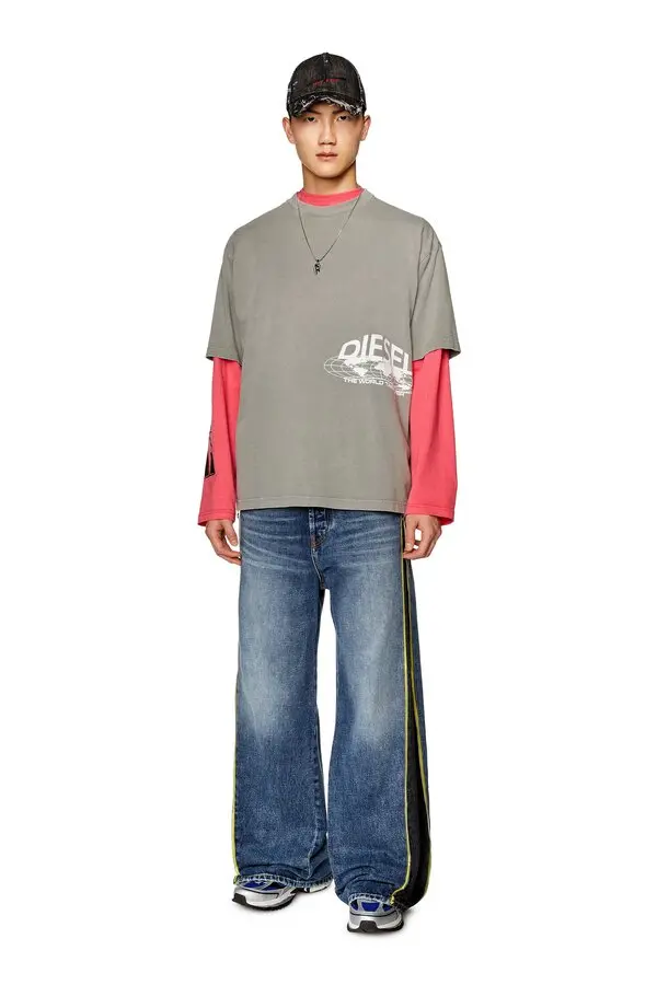 DIESEL® Straight Leg Zipper Detail Jeans