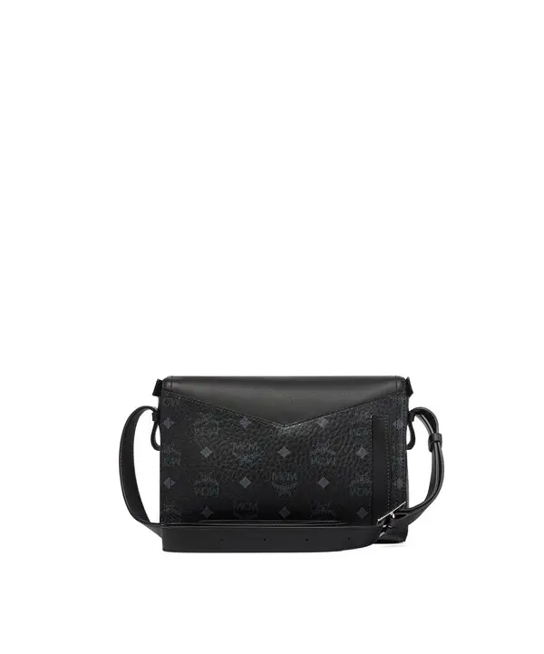 Mcm Diamant 3d Shoulder Bag In Visetos Leather Mix - Black