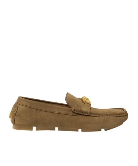 Versace La Medusa Slip-on Loafers - Brown  Gold