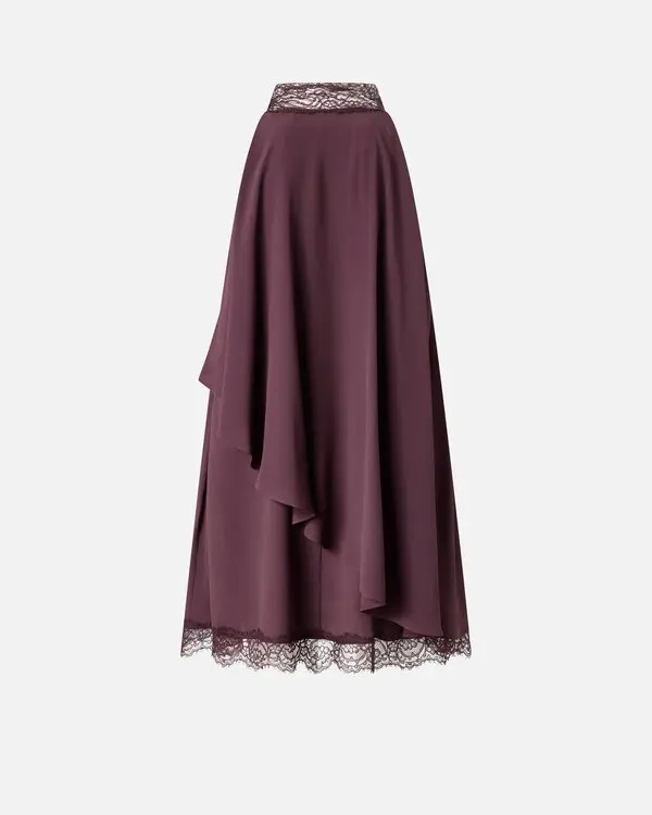 Pinko Lace-trimmed Asymmetrical Hem Maxi Dress