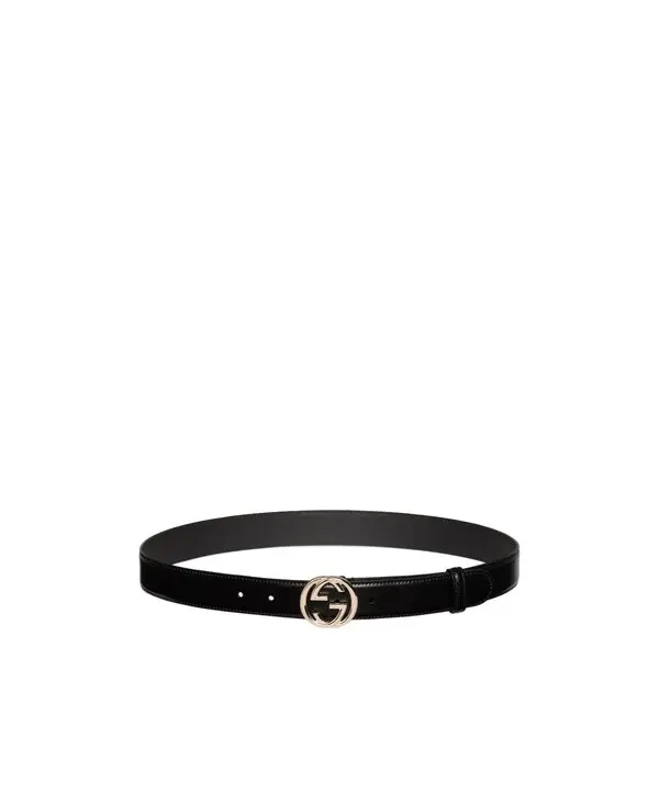 Gucci Logo Plaque Buckled Belt - Black