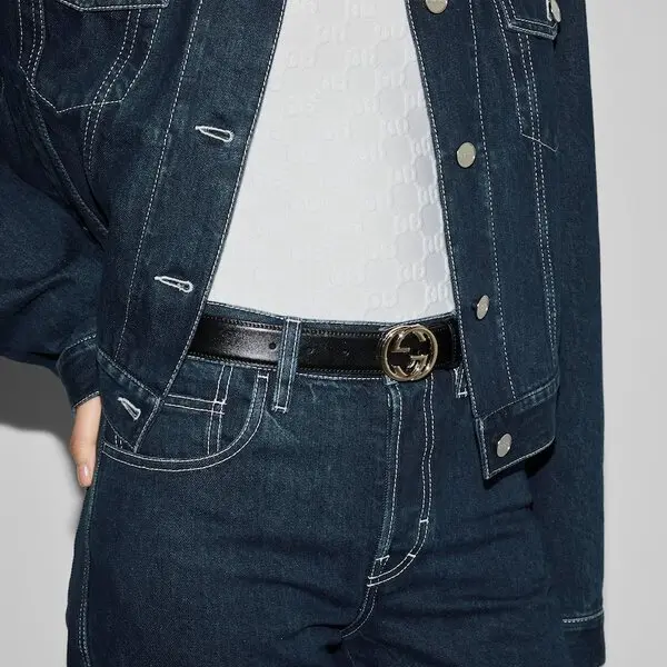 Gucci Logo Plaque Buckled Belt - Black