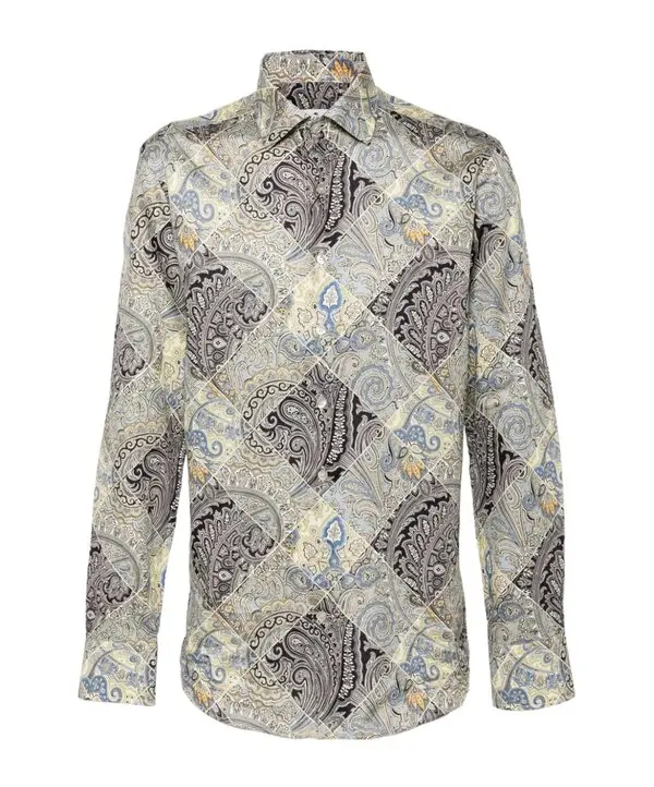 Etro Paisley-printed Curved Hem Shirt
