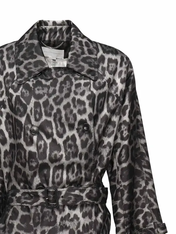 Stella McCartney Animal Print Belted Trench Coat