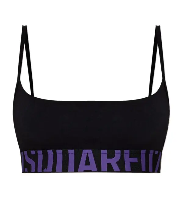 Dsquared2 Sleeveless Spaghetti Strap Logo Top - Black