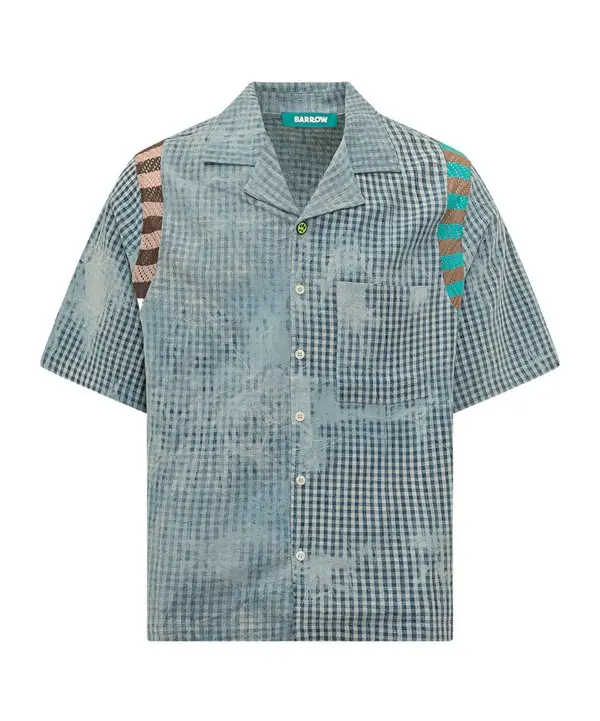 BARROW Checked Short Sleeved Shirt - Gray
