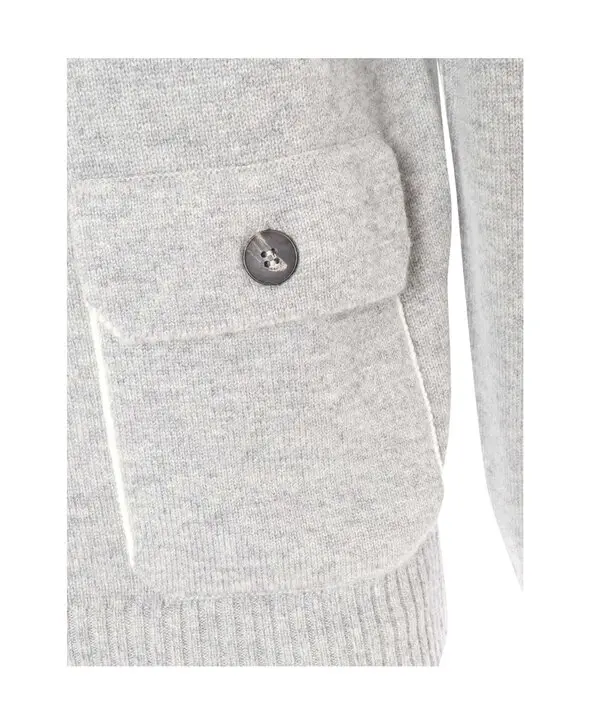 KANGRA High Neck Buttoned Cardigan