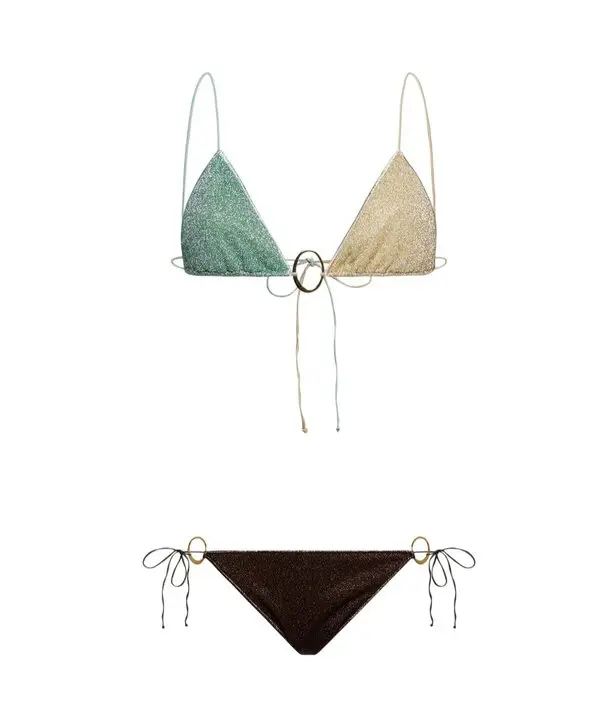 Oseree Triangle Bikini Set - Black