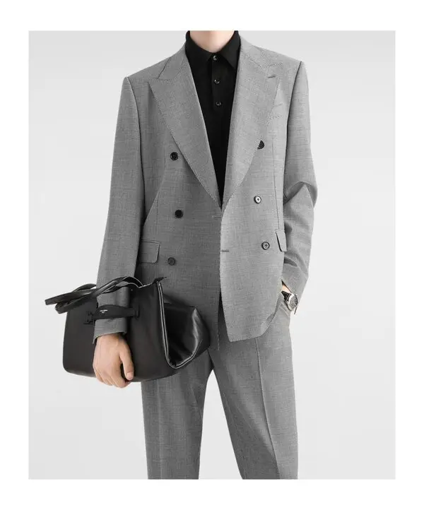 Dolce & Gabbana Double-breasted Houndstooth Tailored Jacket - Grey