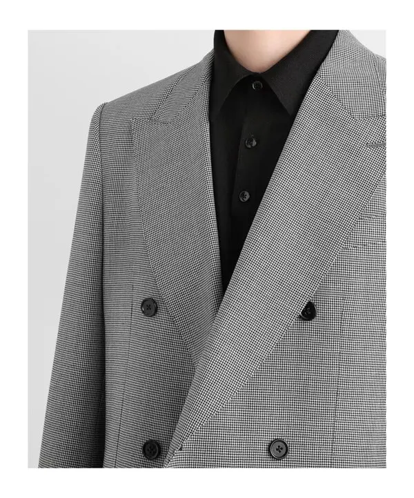 Dolce & Gabbana Double-breasted Houndstooth Tailored Jacket - Grey